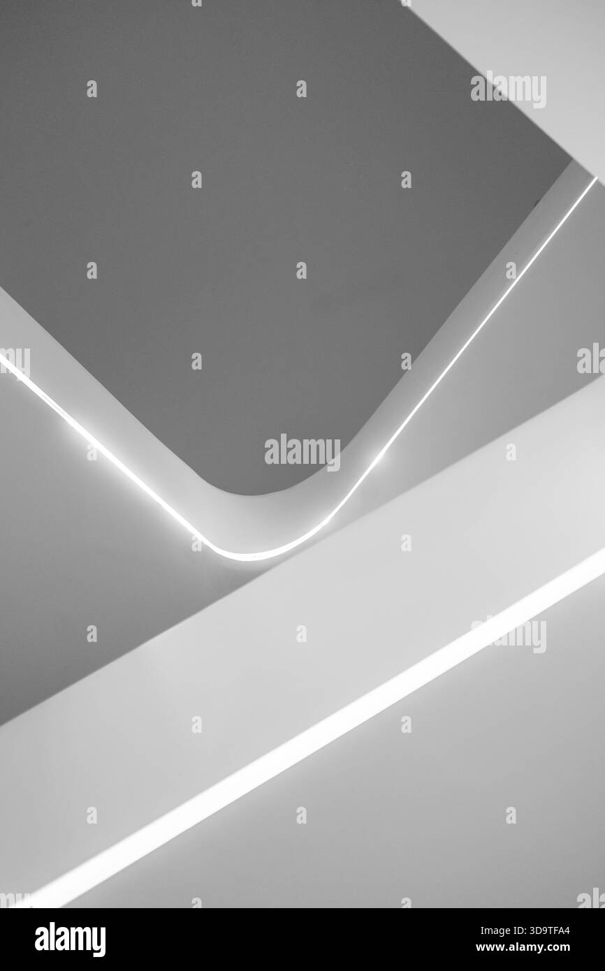 Abstract minimalist architectural detail with curved lines and ...
