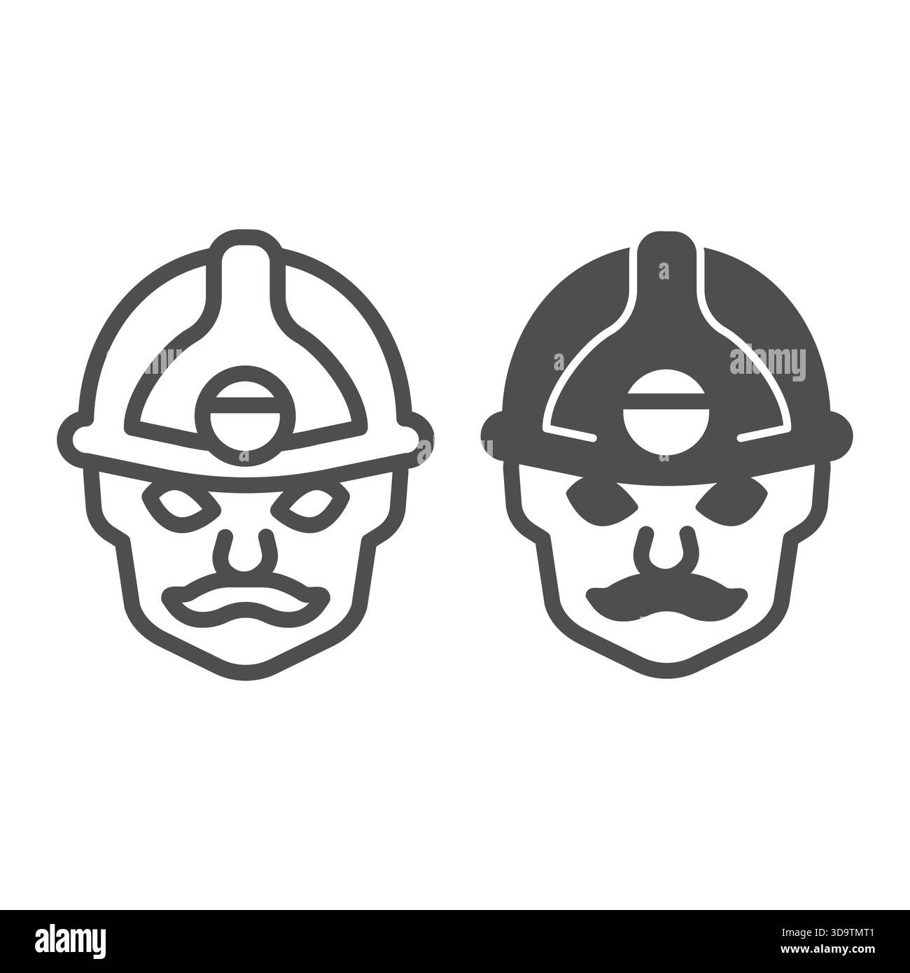 Safety helmet flashlight icon Black and White Stock Photos & Images - Alamy