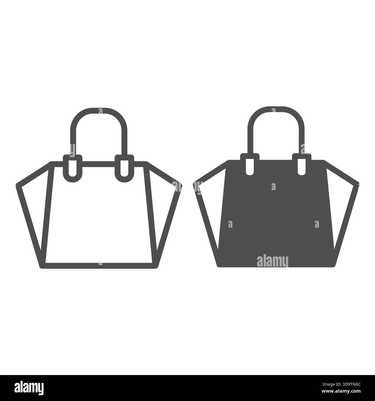 Paper bag for clothes line and solid icon, black friday concept. Vector ...