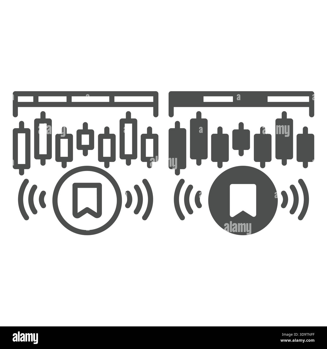 Network data with marker line and solid icon, neural dataset concept ...