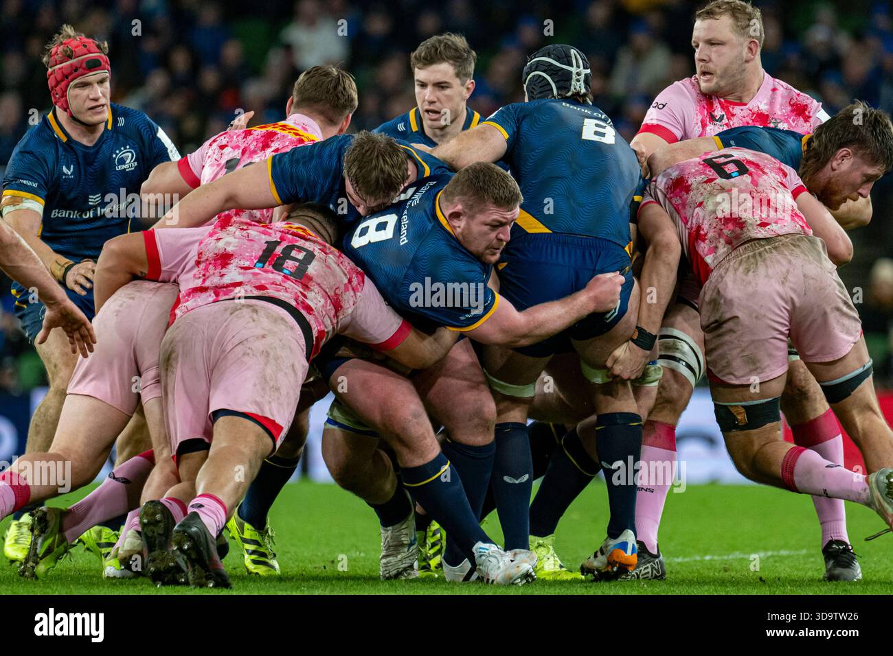 Players in action during the Investec Rugby Champions Cup Round 1 match ...