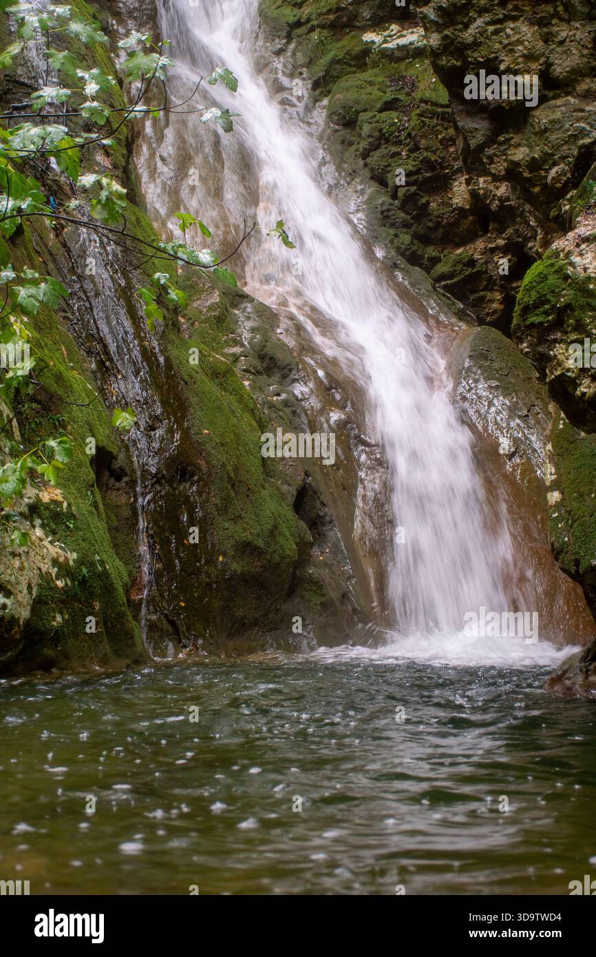 Scenic kyprianades waterfall flowing green hi-res stock photography and ...