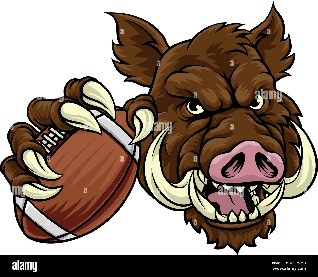 Boar Wild Hog Razorback Warthog Football Mascot Stock Vector Image ...
