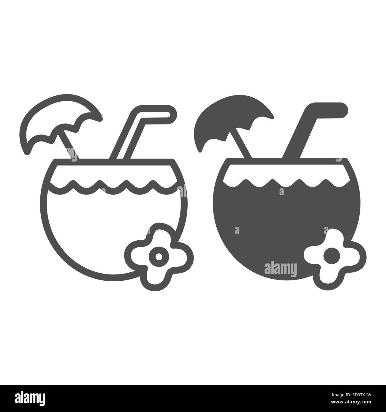 Coconut glass milk vector Black and White Stock Photos & Images - Alamy