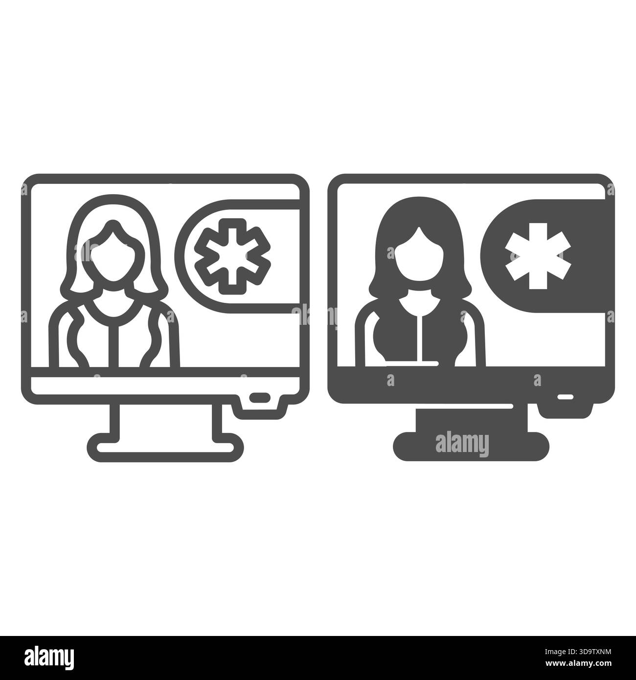 Telemedicine doctor display icon Stock Vector Images - Alamy