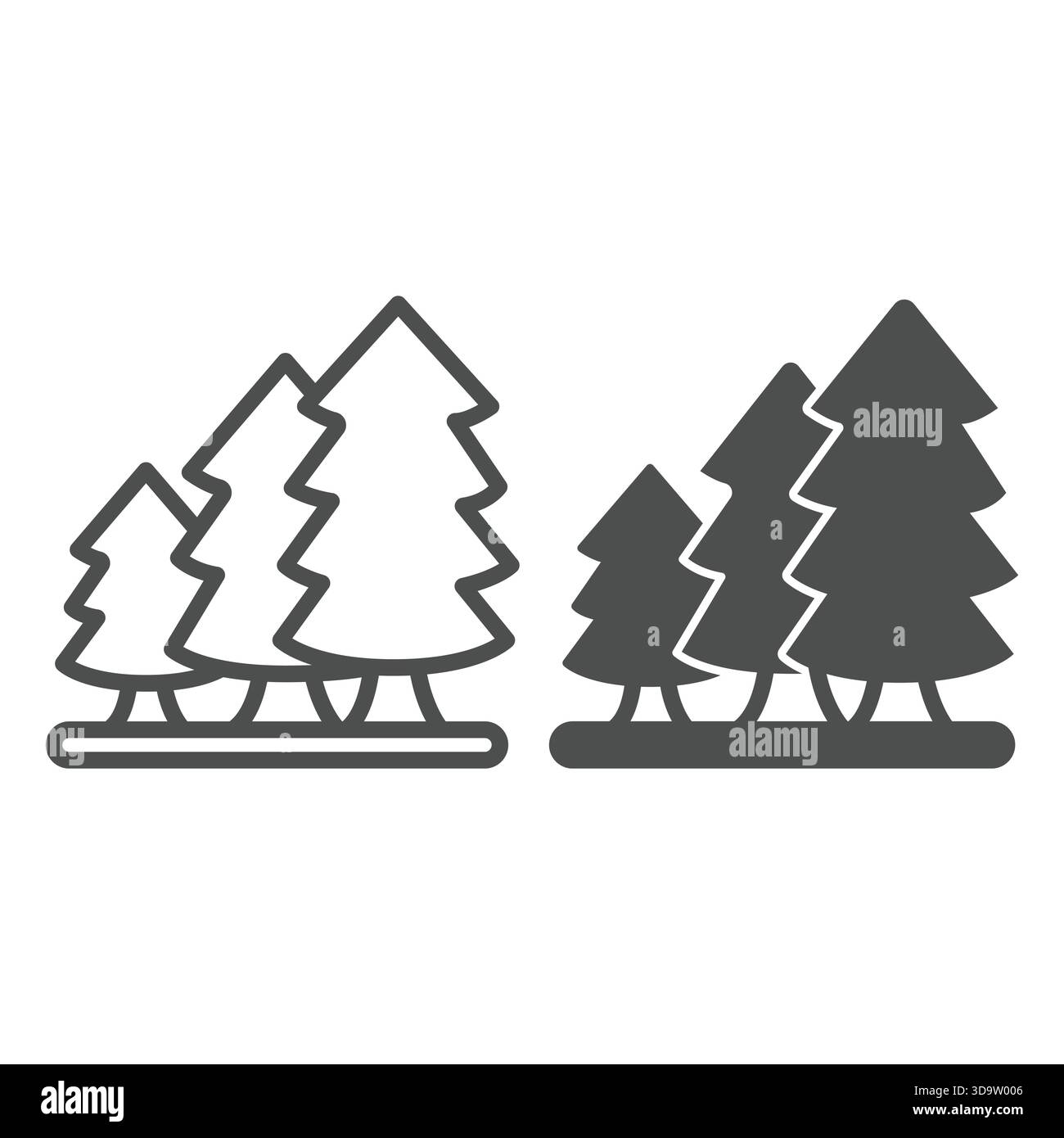 Evergreen trees in garden Black and White Stock Photos & Images - Alamy
