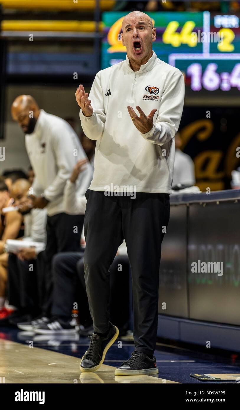 December 06 2025 Berkeley, CA U.S.A. Pacific head coach Dave Smart on ...