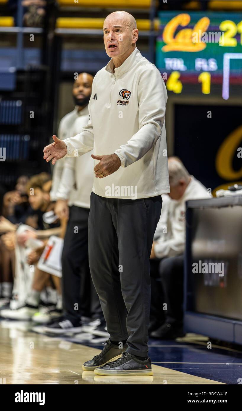 December 06 2025 Berkeley, CA U.S.A. Pacific head coach Dave Smart on ...