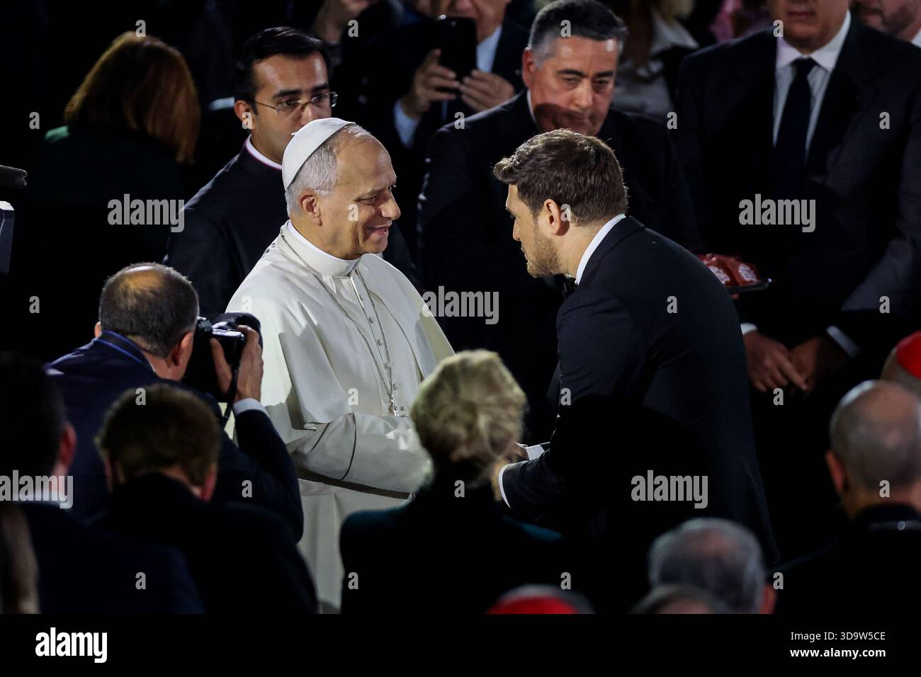 The pontiff greets and thanks Michael Steven Buble at the end of the ...