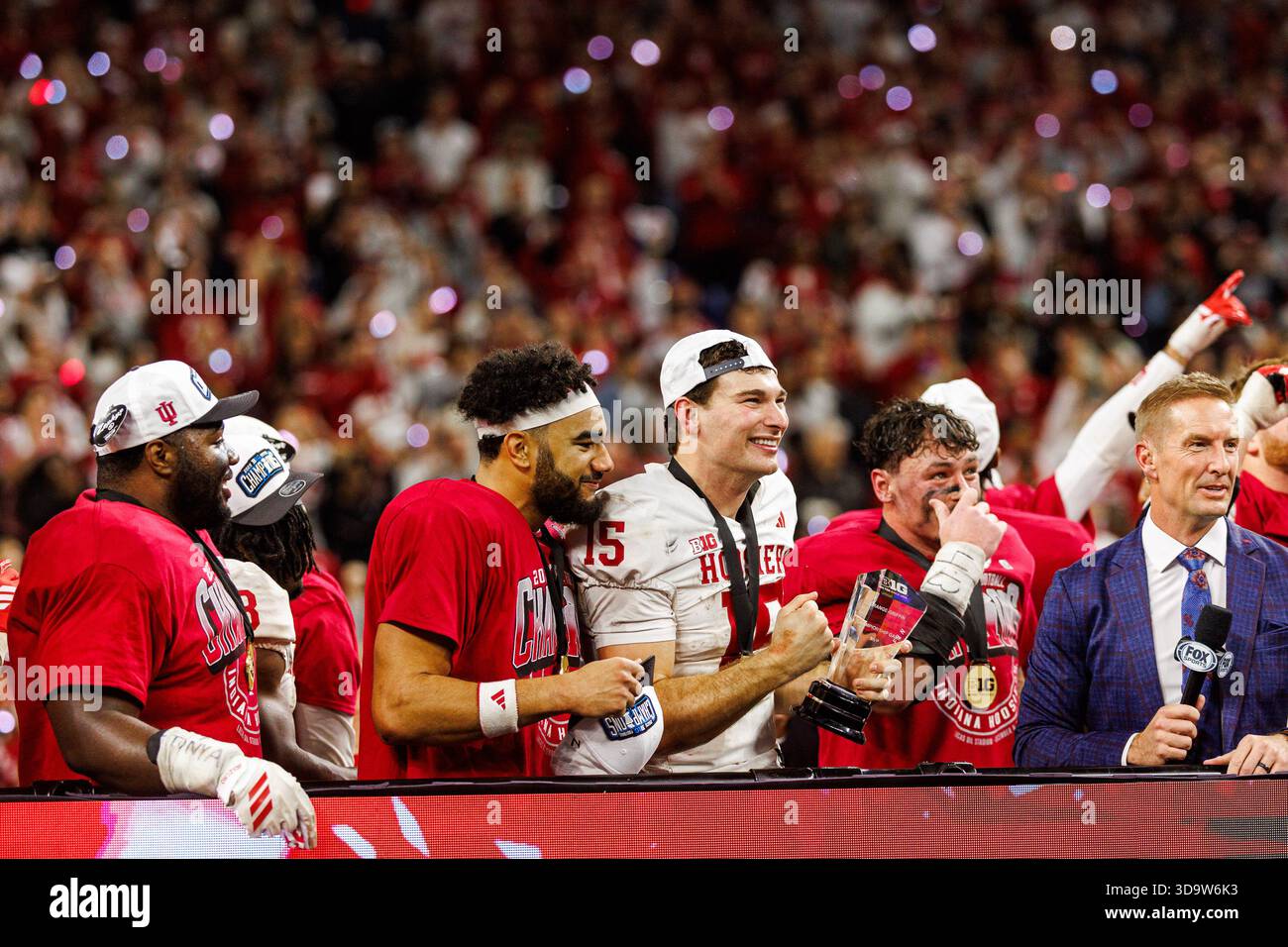 December 06, 2025: Indiana wide receiver Elijah Sarratt (13)] and ...