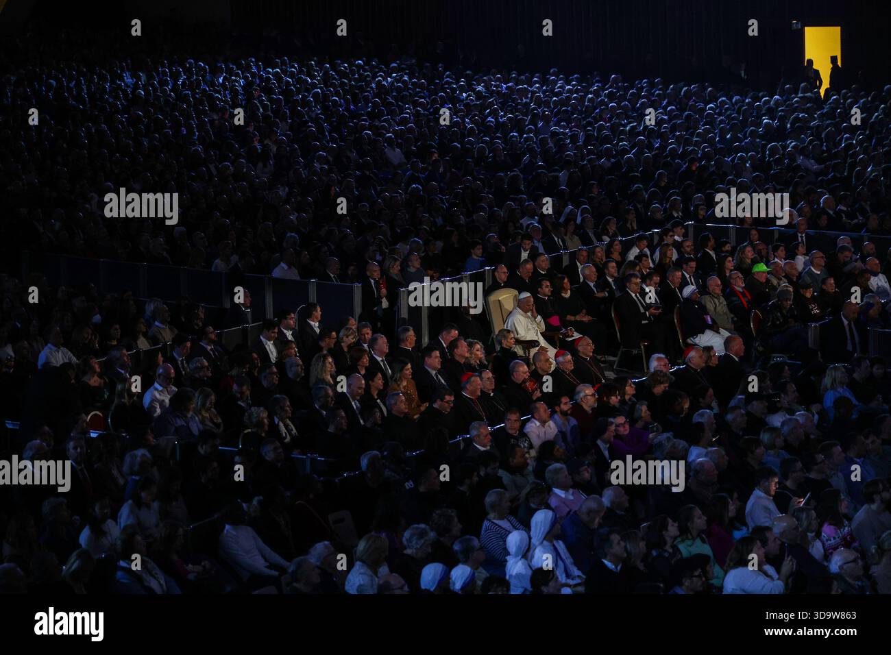 Pope Leo XIV seen during the concert. Pope Leo XIV attended the concert ...