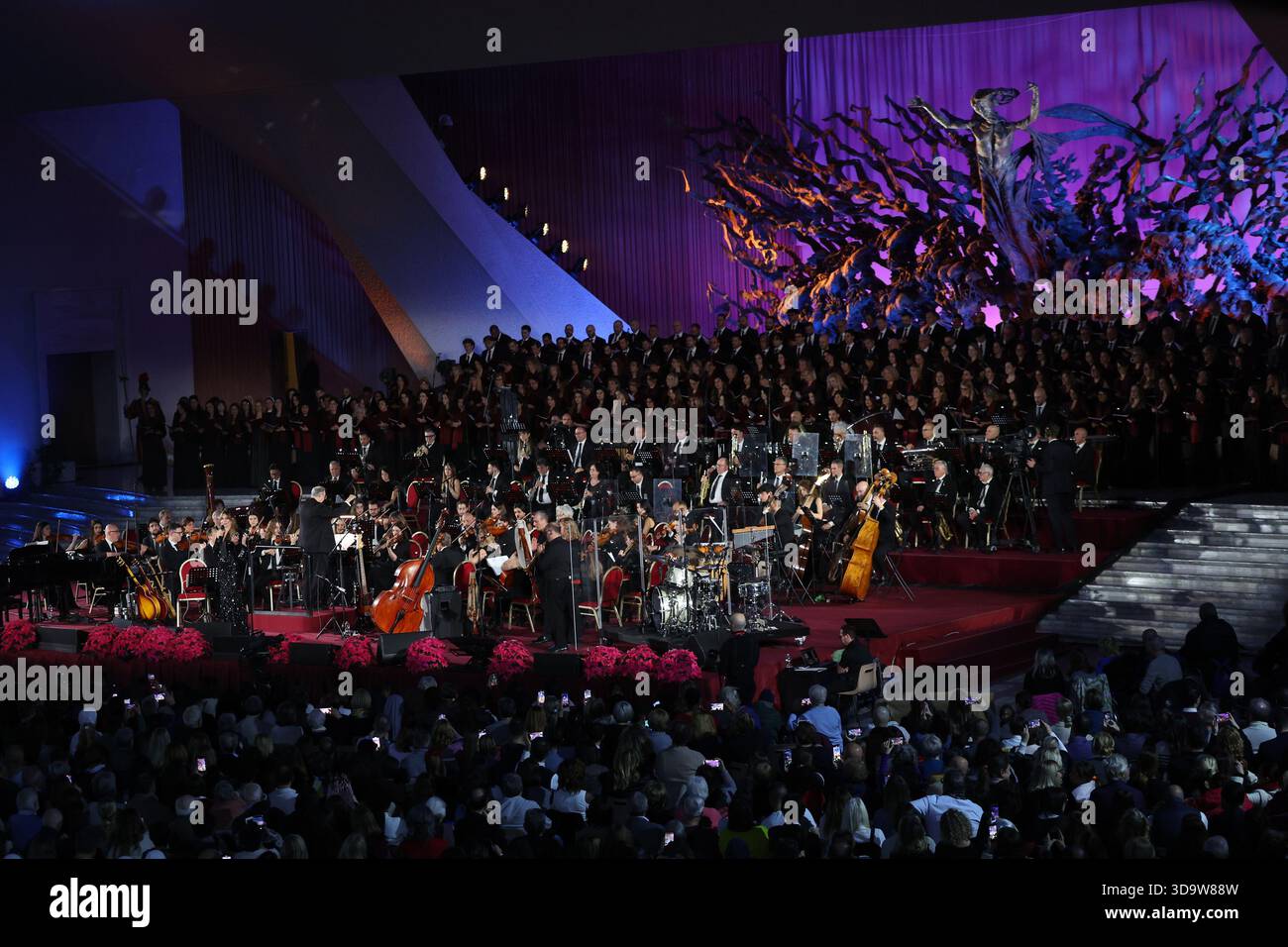 Italian singer Serena Autieri performs in front of the audience. Pope ...