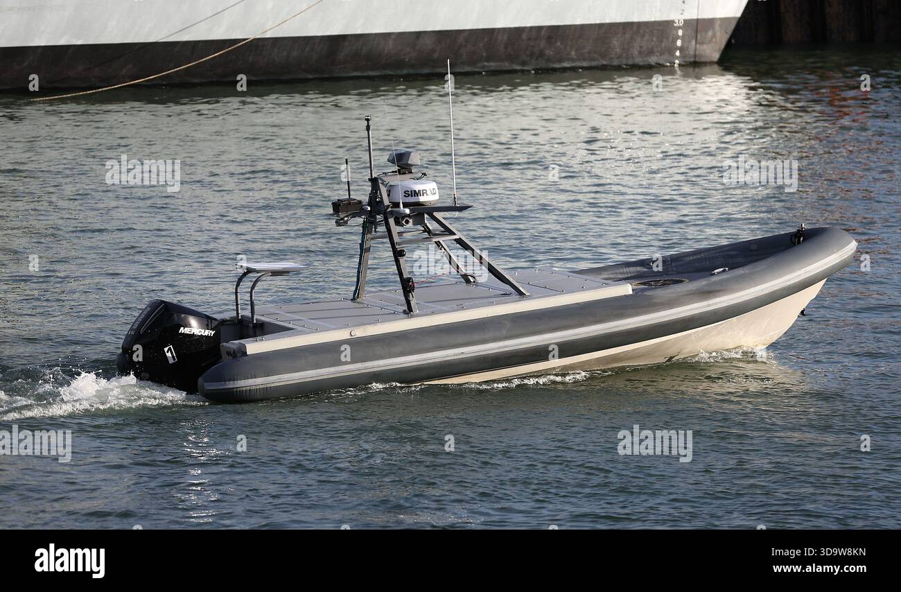 EMBARGOED TO 0001 MONDAY DECEMBER 8 An unmanned surface vehicle called ...