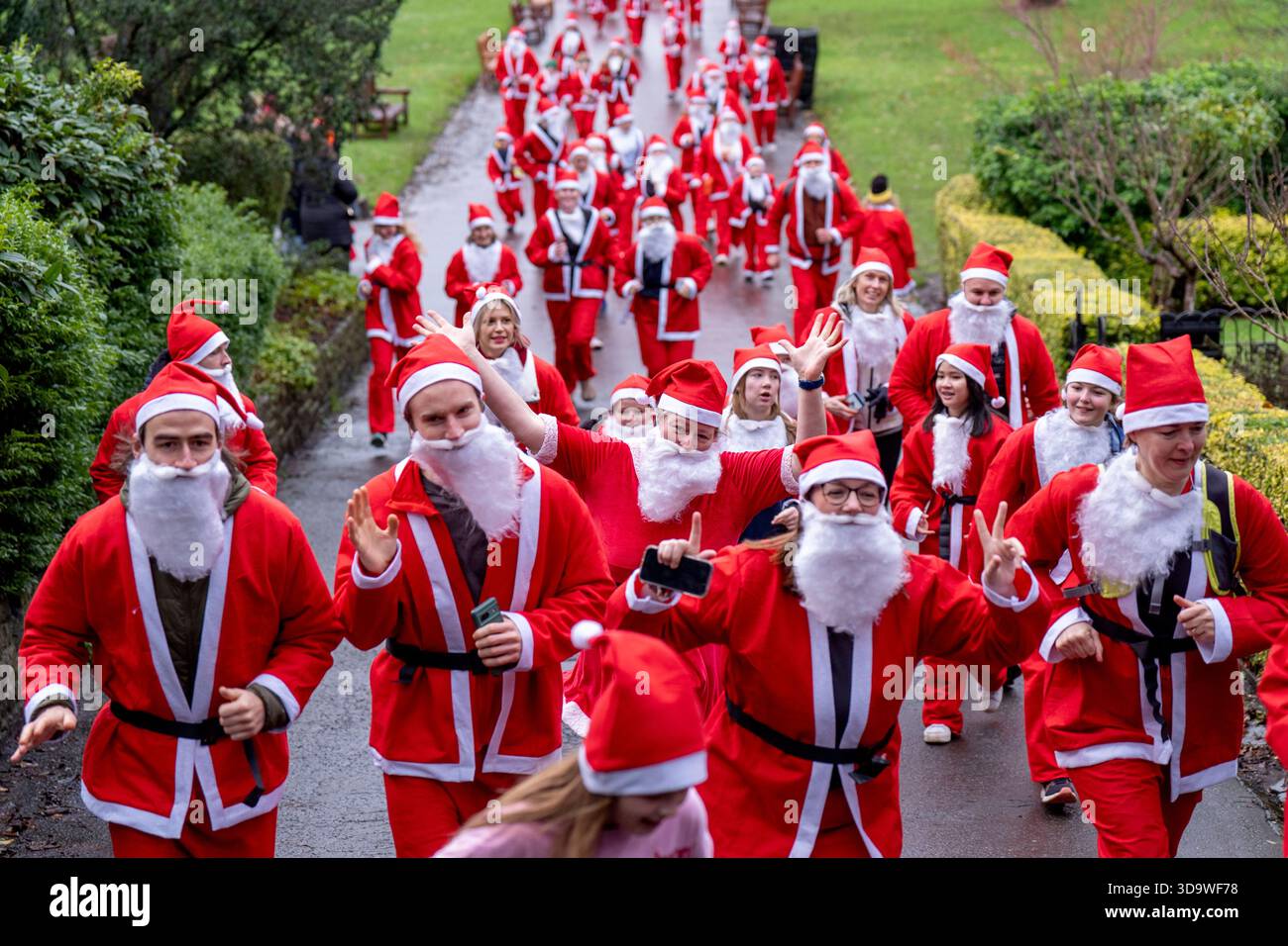 Hundreds of people take part in the annual festive Santa Dash through ...