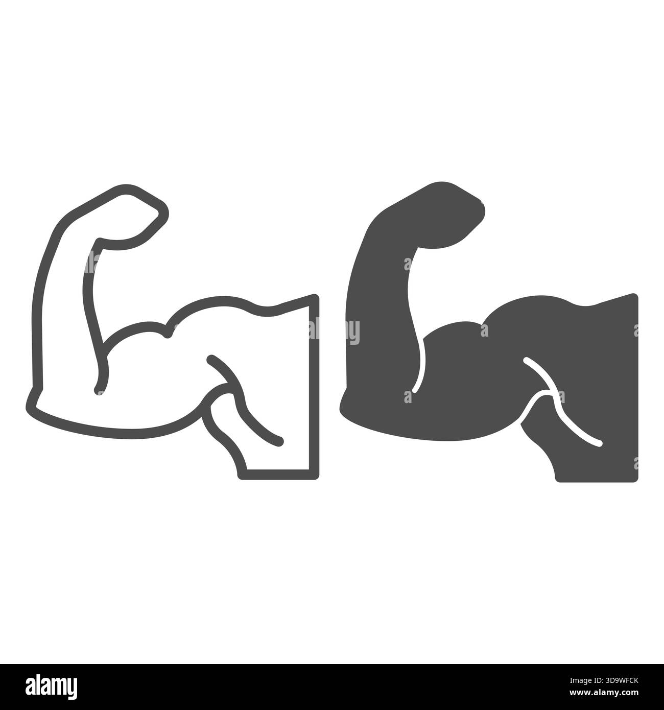 Arm muscles icon outline Black and White Stock Photos & Images - Alamy