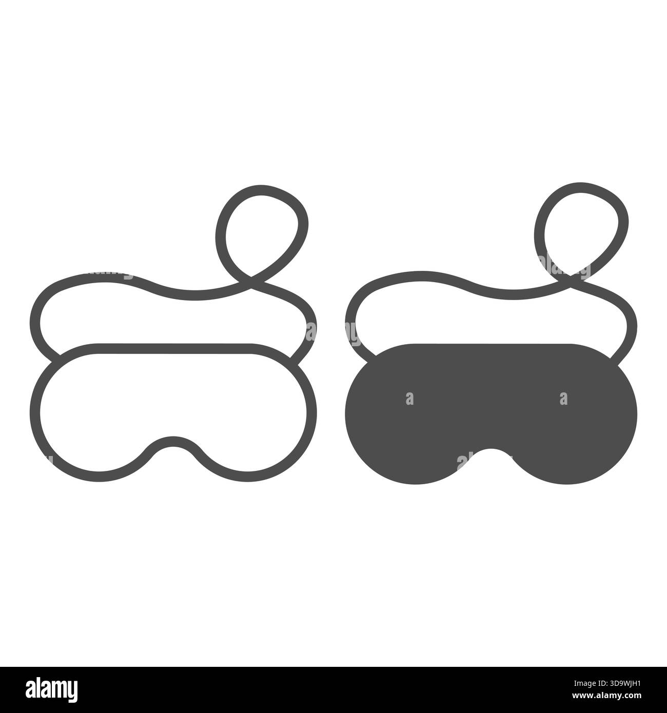 Sleep glasses with elastic band line and solid icon, spa massage ...