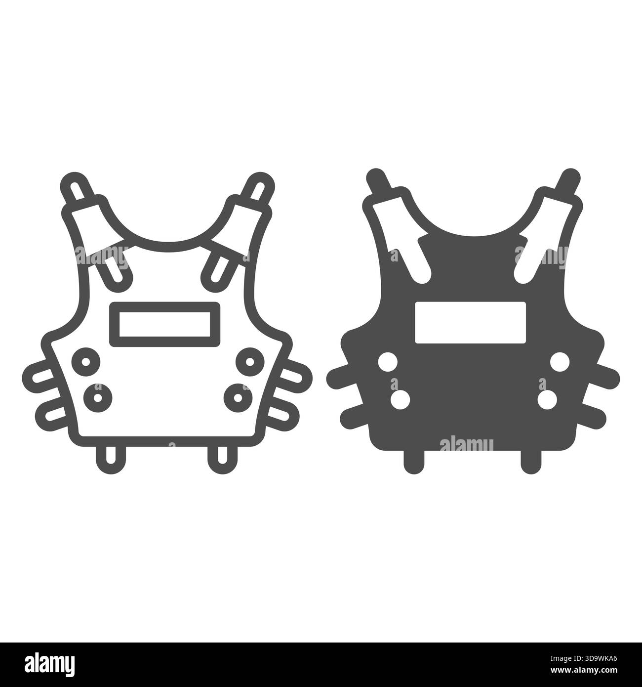 Police body armor with straps line and solid icon, police force concept ...