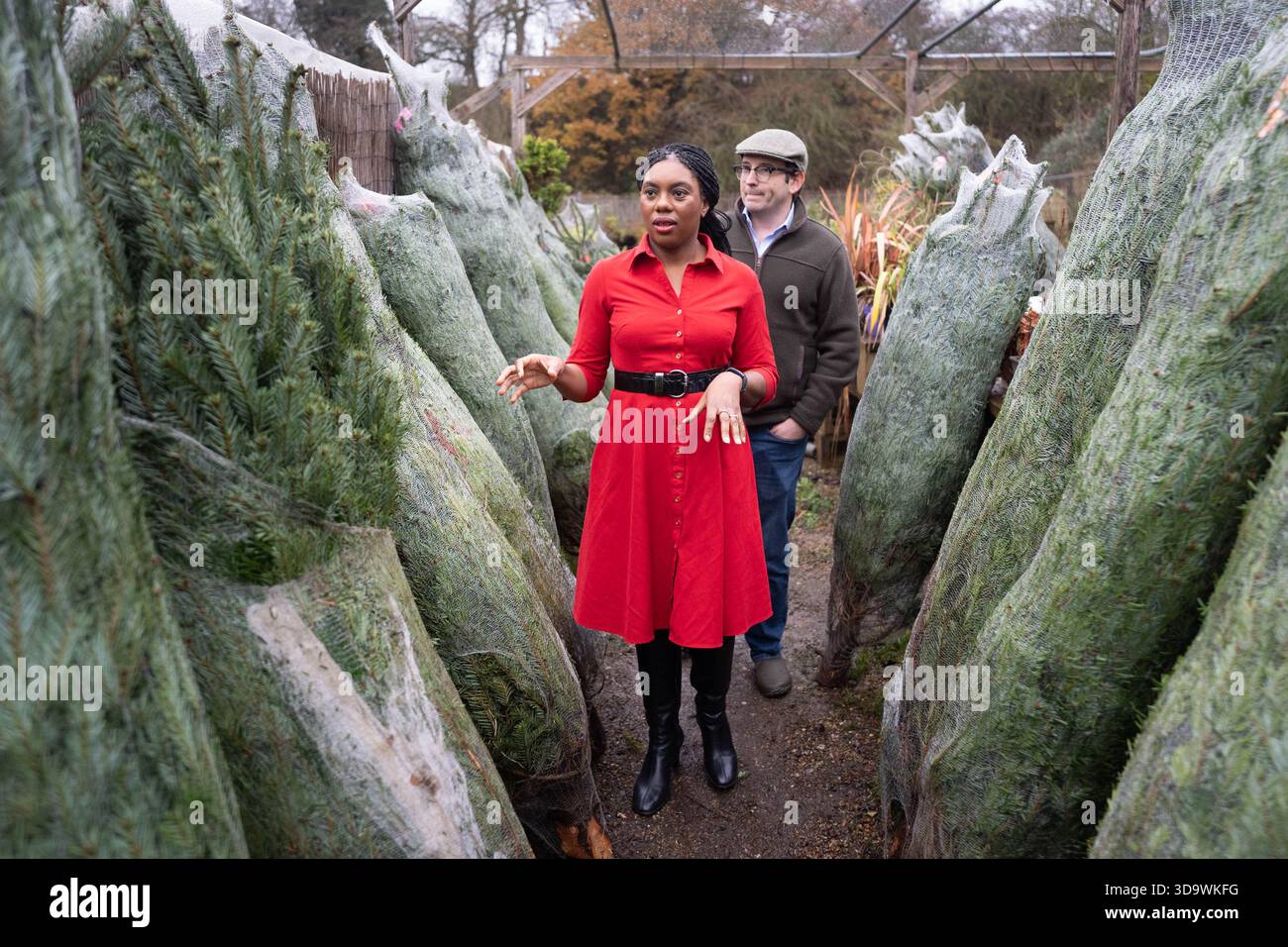 Conservative Party leader Kemi Badenoch shops for a Christmas tree in ...