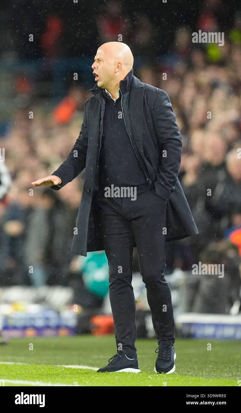 Liverpool manager Arne Slot during the Premier League match at Elland ...