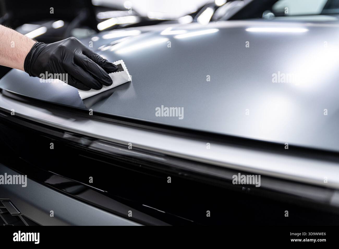 Ceramic coating application on matte car paint surface during ...