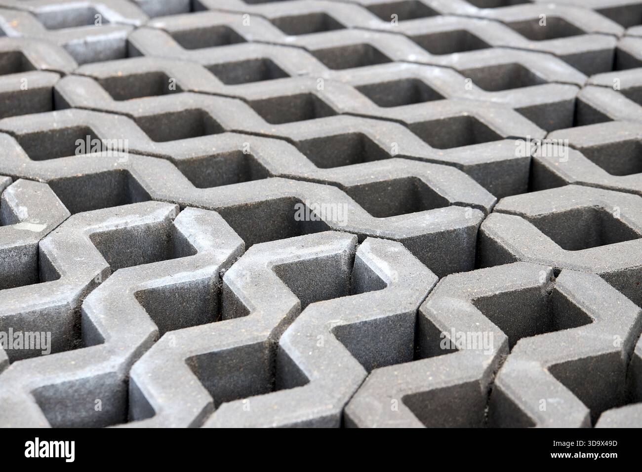 Checkered Concrete Cinder Tiles Of A Garden Sidewalk Lawn In Palette ...