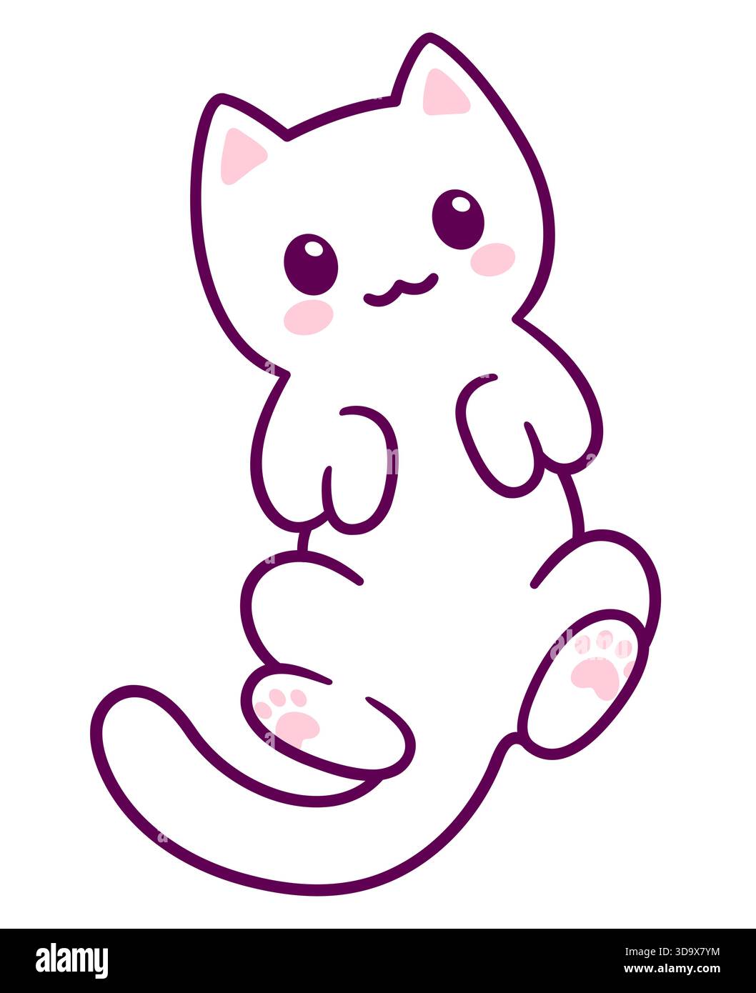 Relaxed cat on white Stock Vector Images - Alamy