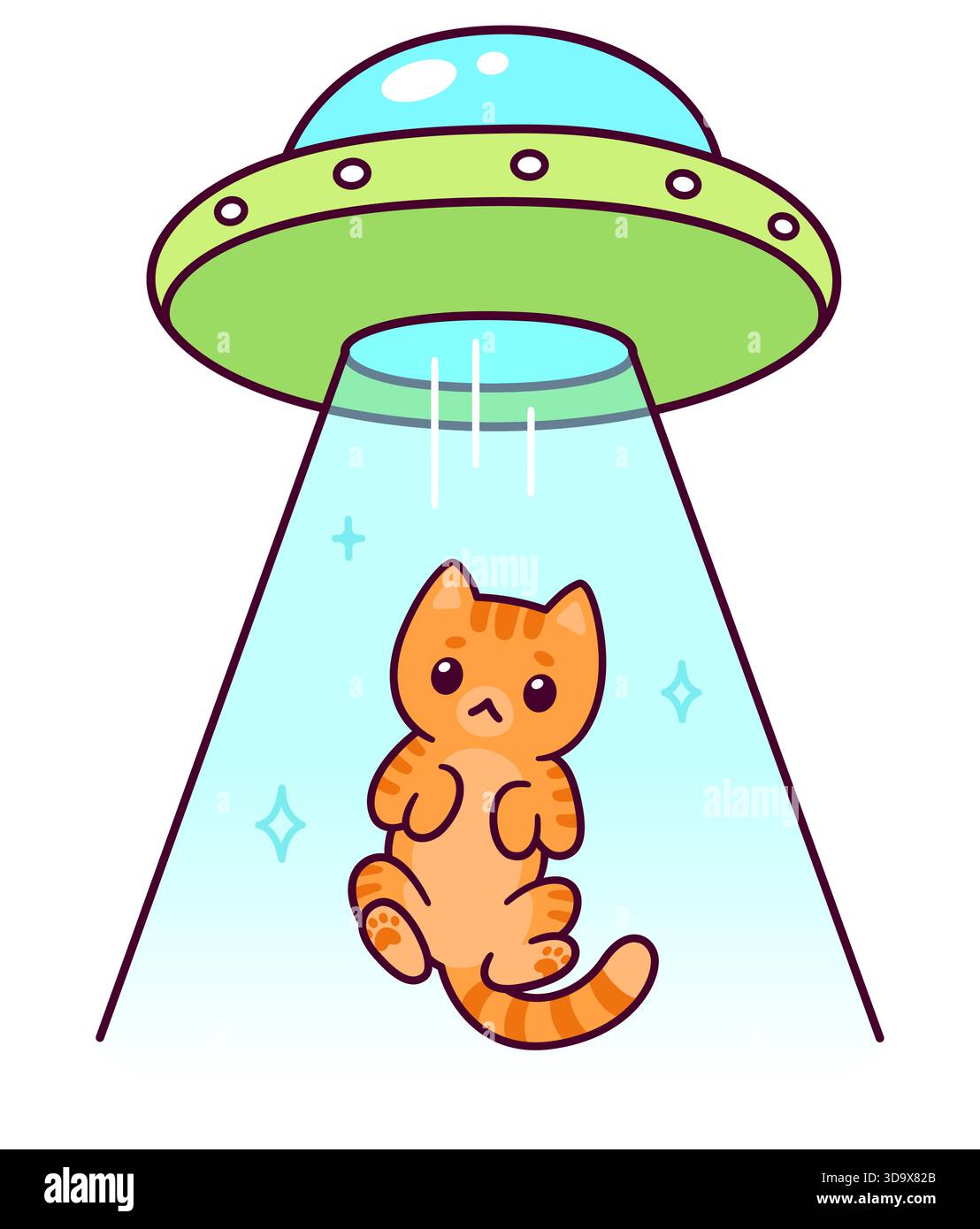 Cute little cat flying Stock Vector Images - Alamy