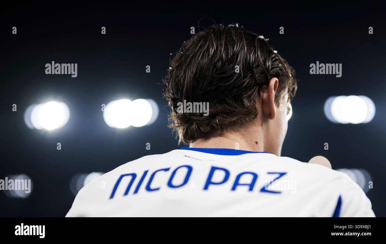 Nico Paz of Como 1907 is seen prior to the Serie A football match ...