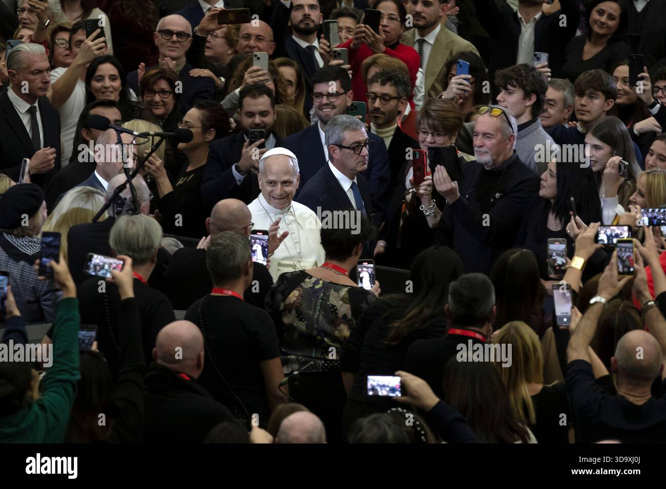 Pope Leo XIV attends the Christmas “Concert with the Poor” in the Paul ...