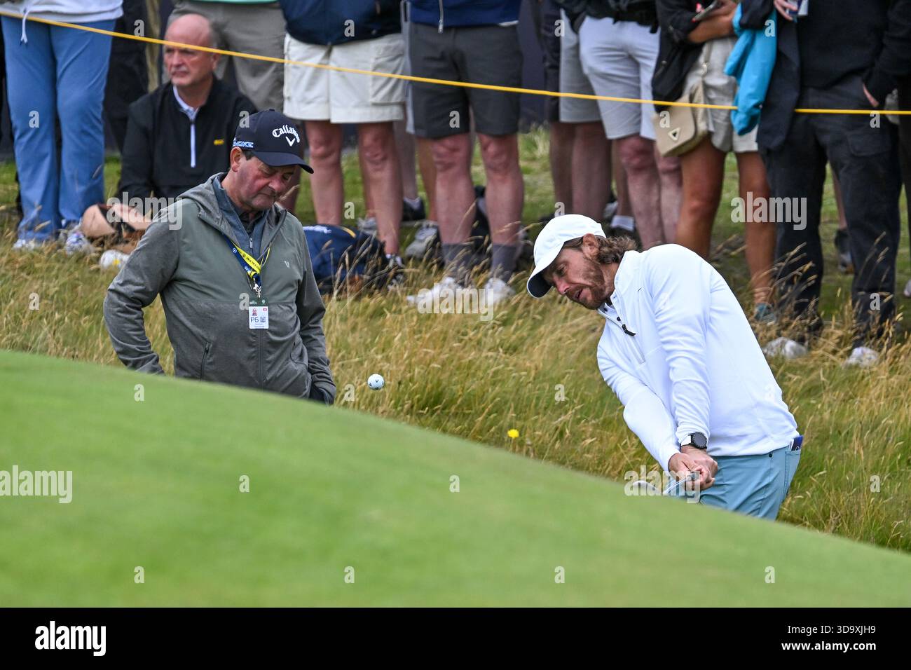 Golf Coach Graham Walker Watches Tommy Fleetwood Chipping During A ...