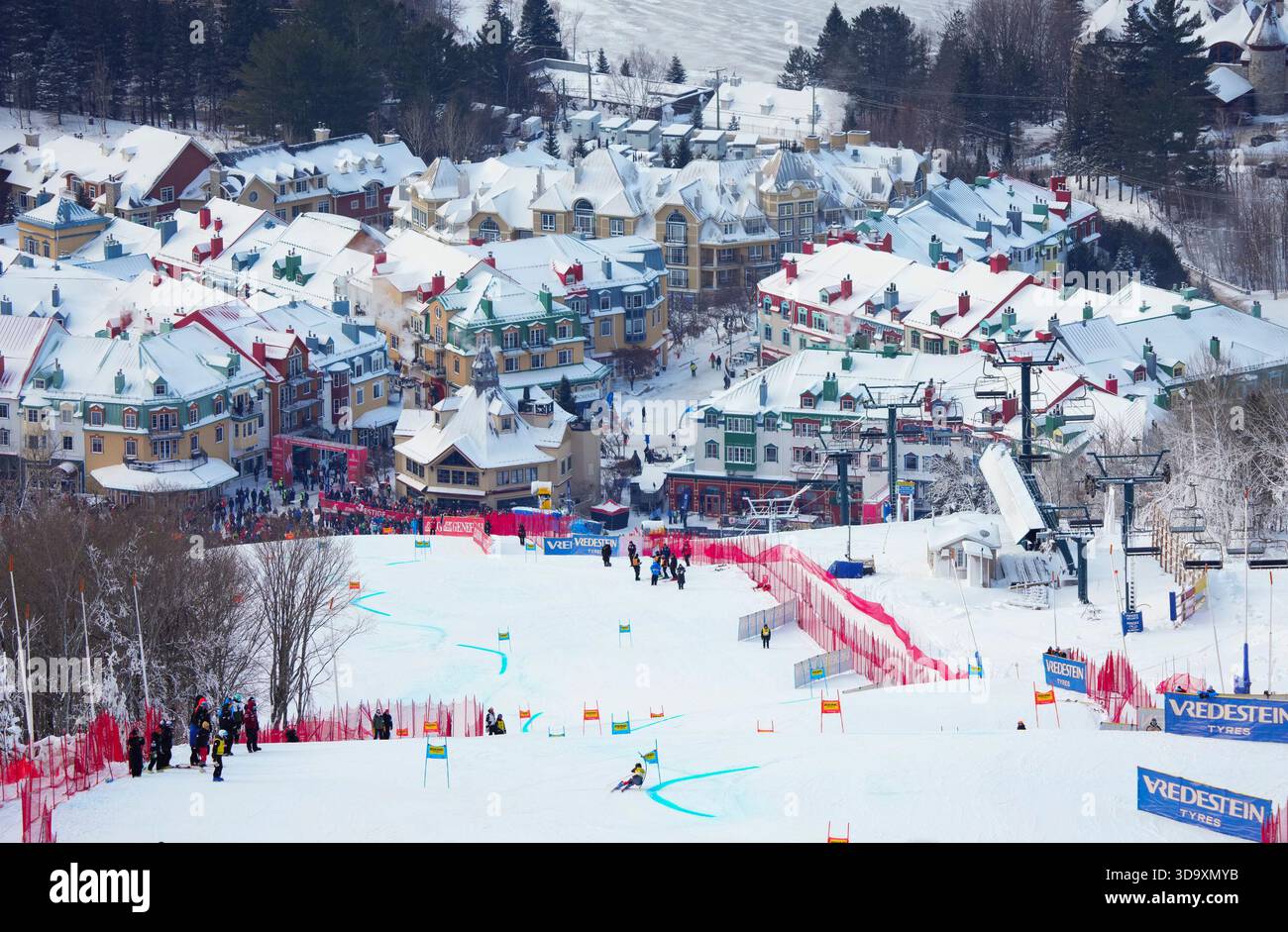 Britt Richardson, of Canada, speeds down the course as she races in the ...