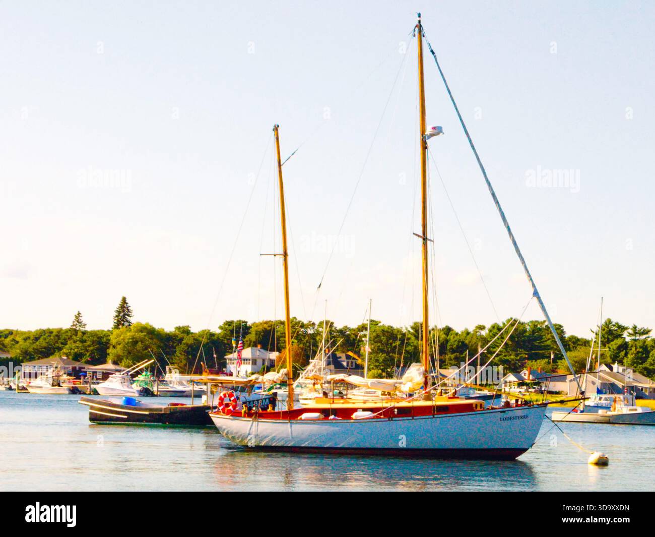 Boats moored in saco bay hi-res stock photography and images - Alamy
