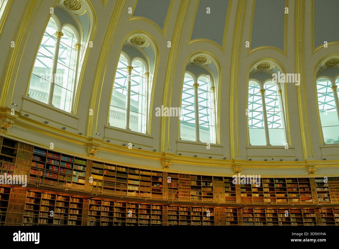 Detail of the British Museum Reading Room dome and windows, London ...