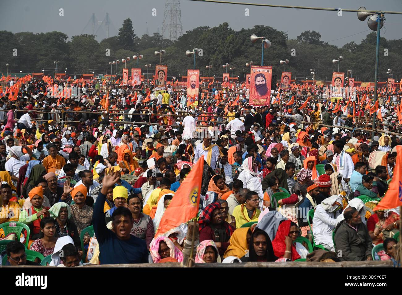 NEW DELHI, INDIA - DECEMBER 7: Hindu devotees participate in a massive ...