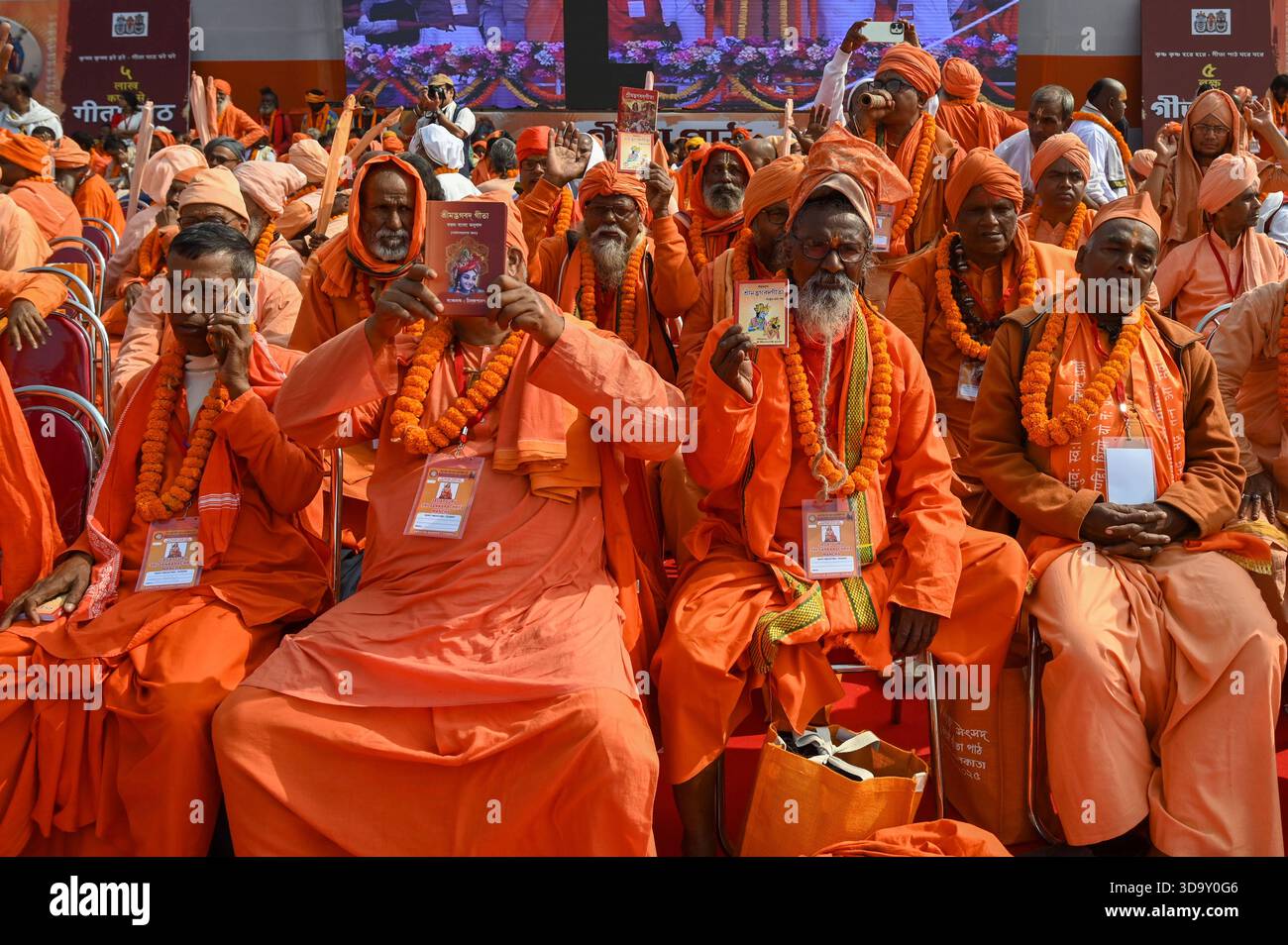 NEW DELHI, INDIA - DECEMBER 7: Hindu devotees participate in a massive ...