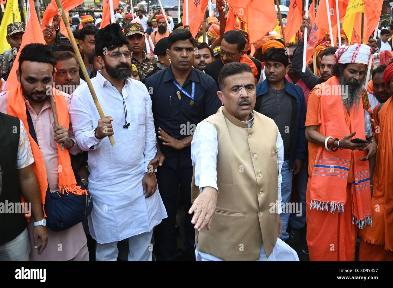 KOLKATA, INDIA - DECEMBER 6: BJP MLA Suvendu Adhikari along with Hindu ...