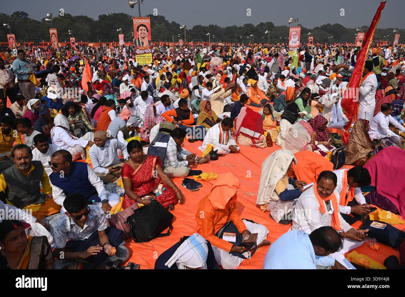 NEW DELHI, INDIA - DECEMBER 7: Hindu devotees participate in a massive ...