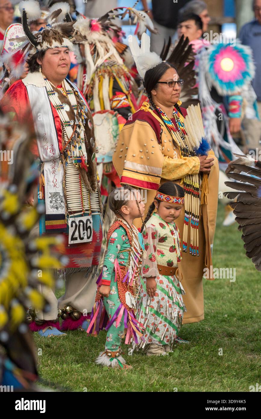 Native Americans dancing at the 2025 Tamkaliks Celebration in Wallowa ...