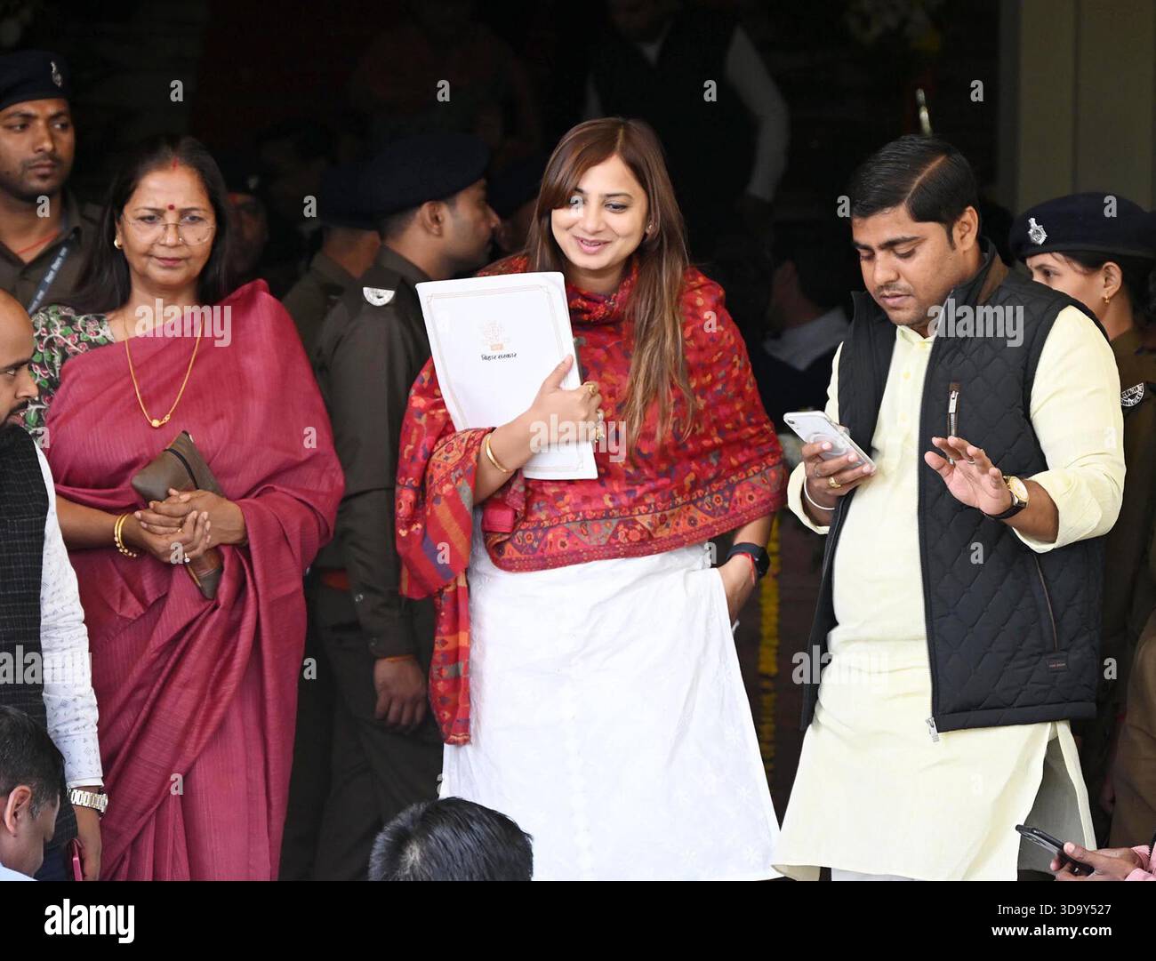 PATNA, INDIA - DECEMBER 5: JDU MLA Komal Singh coming out after winter ...