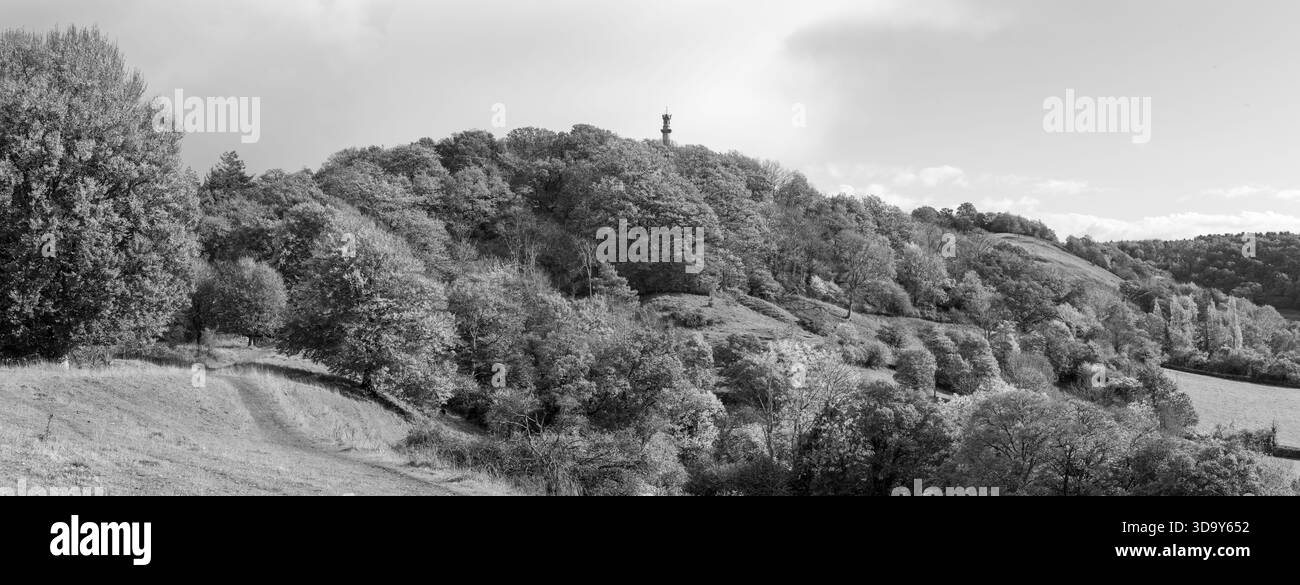 Panoramic photo of the Admiral Hood Monument on the Polden Way footpath ...