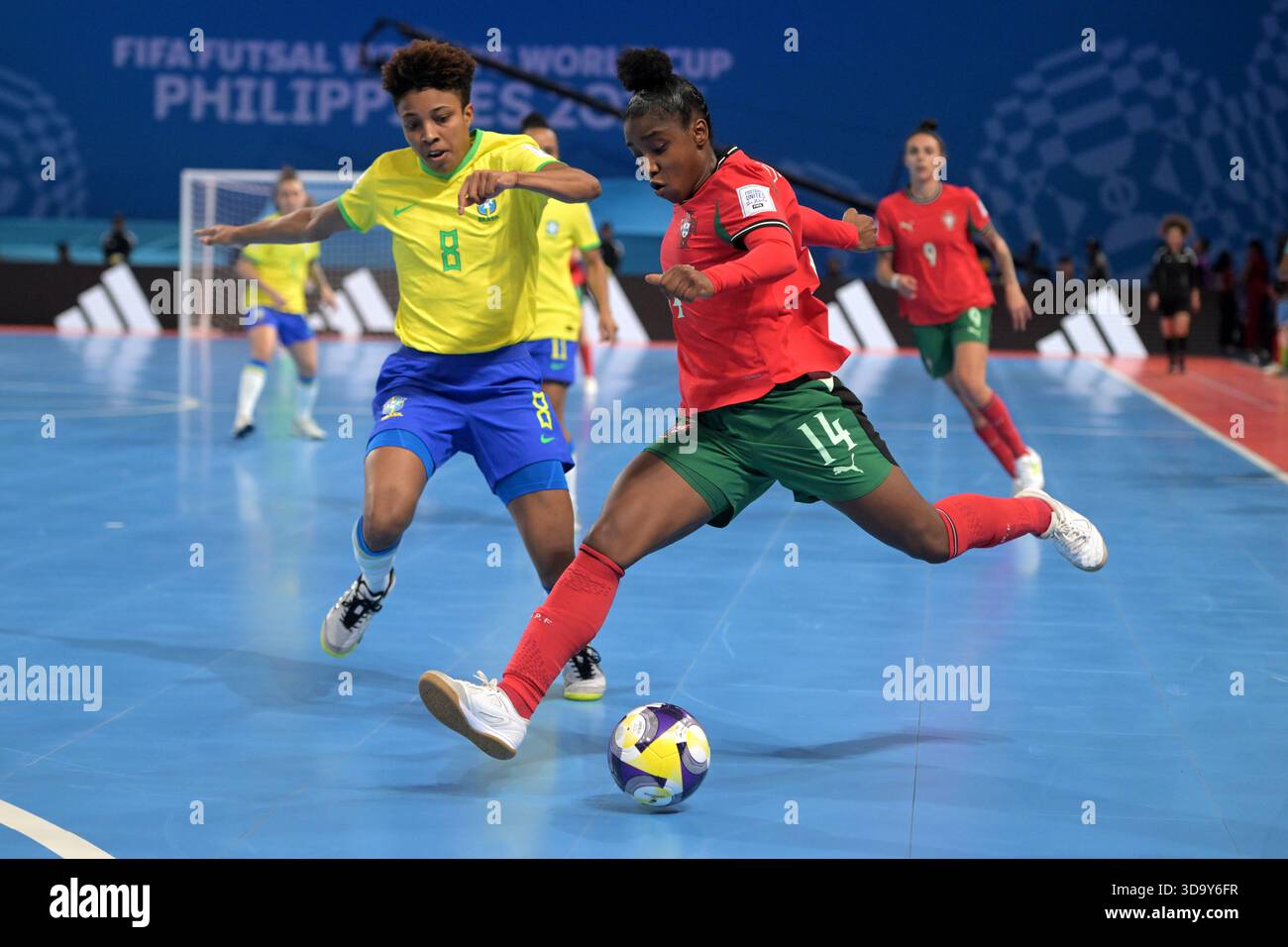 Luana Rodrigues Mendes Da Silva (L) of Brazil Women Futsal team and ...