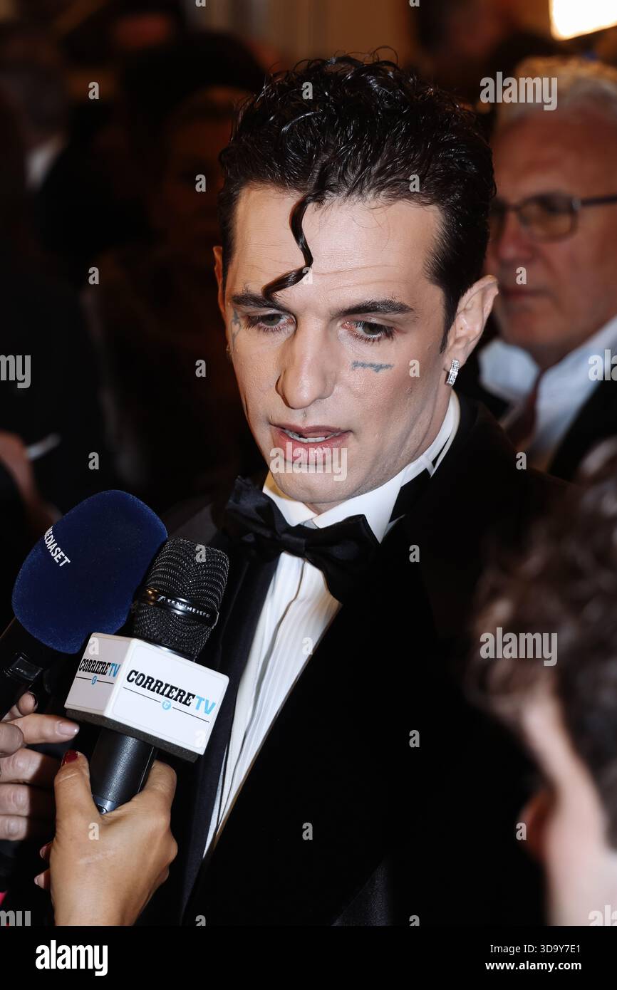 Milan, Guests arrive at the 2025 La Scala Premiere with Shostakovich's ...