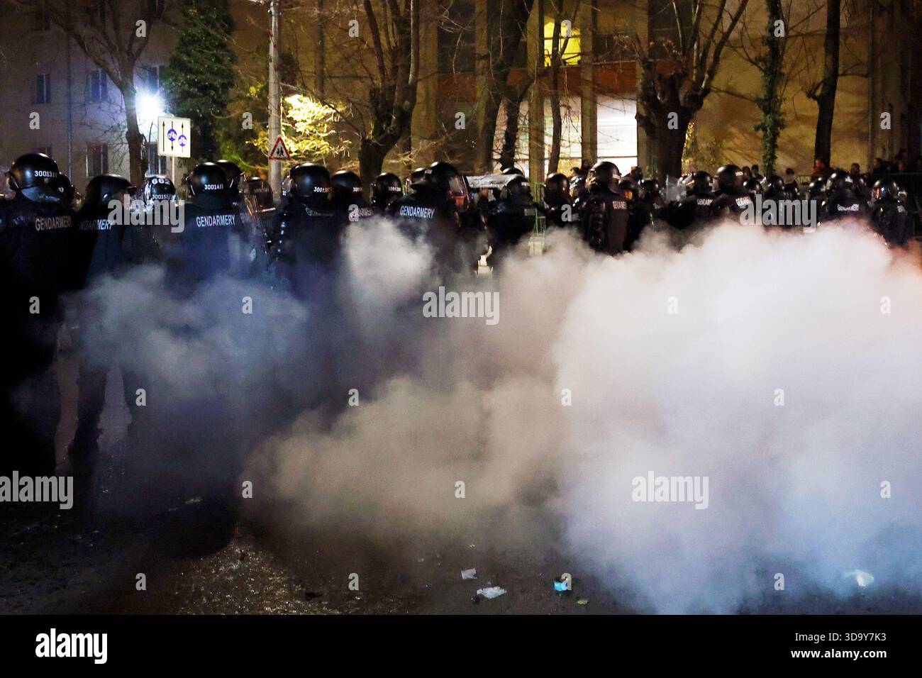 Dumpsters on fire on the street during a protest against Bulgaria's ...