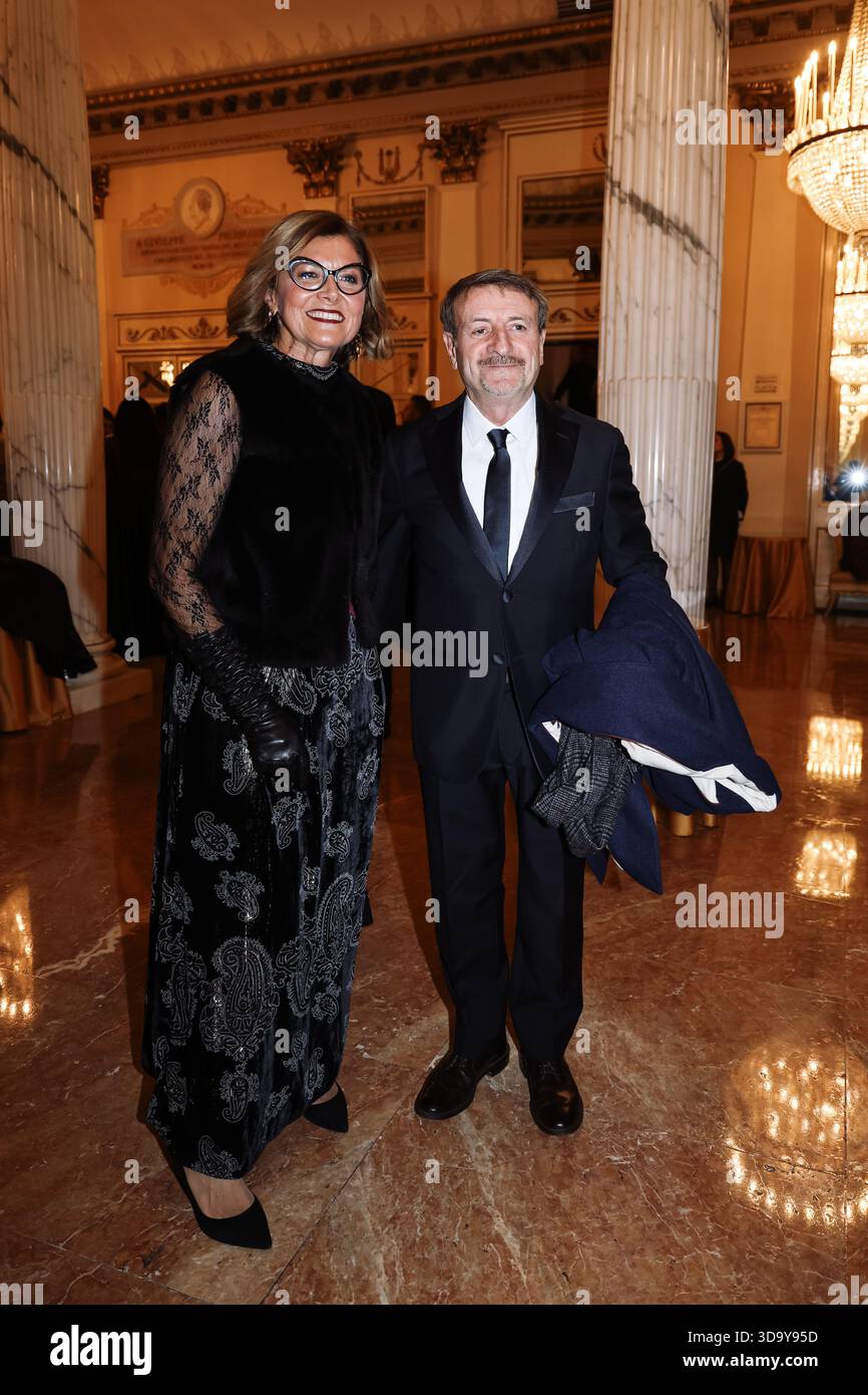 Milan, Guests arrive at the 2025 La Scala Premiere with Shostakovich's ...