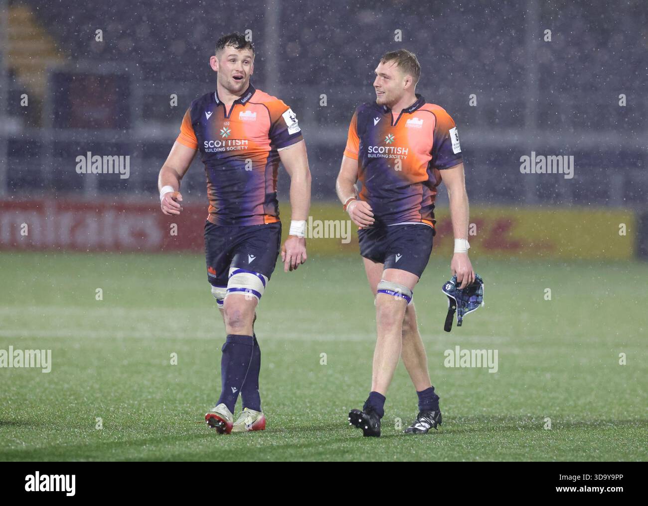 Edinburgh's Liam McConnell (right) celebrates with a teammate following ...