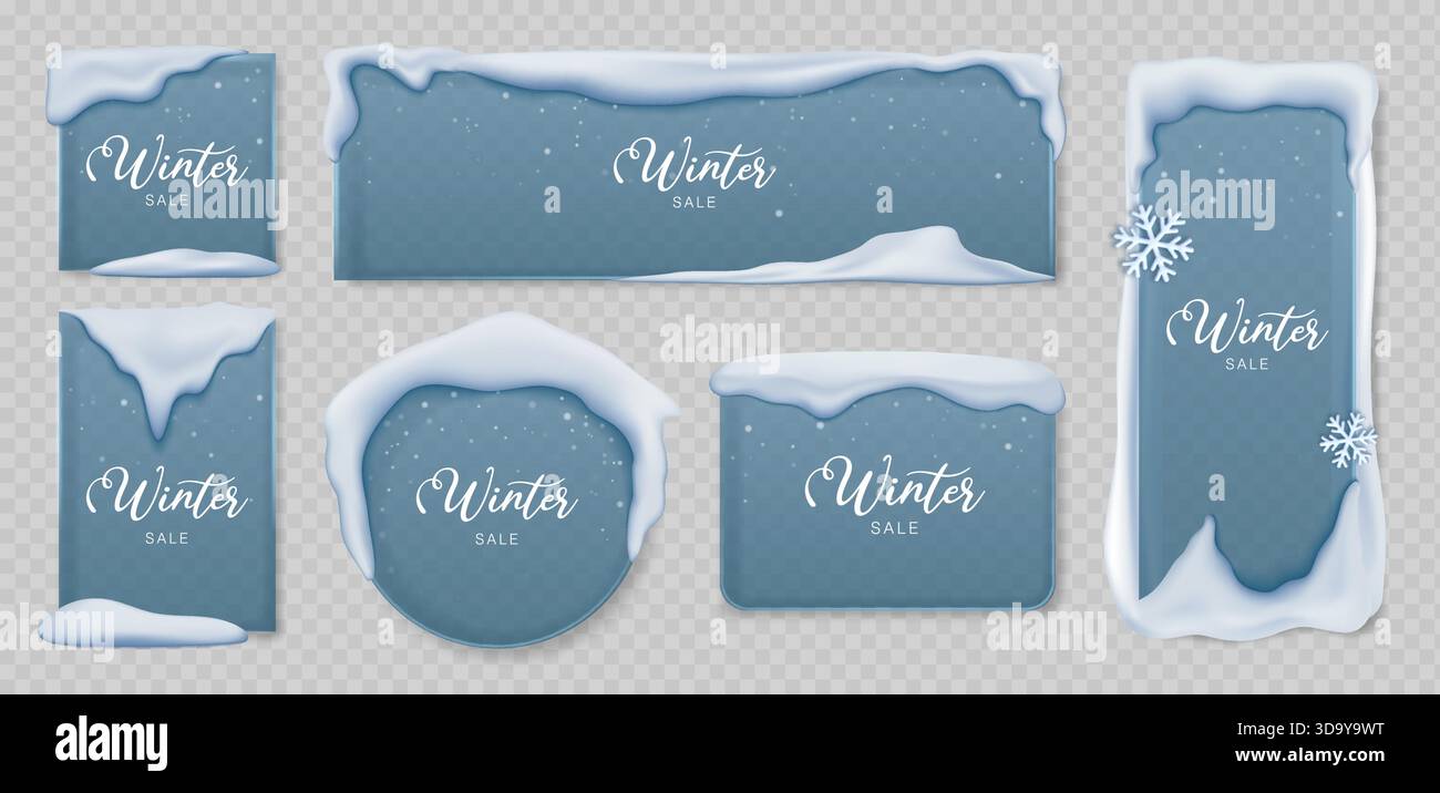 Winter snowy icy border Stock Vector Images - Alamy