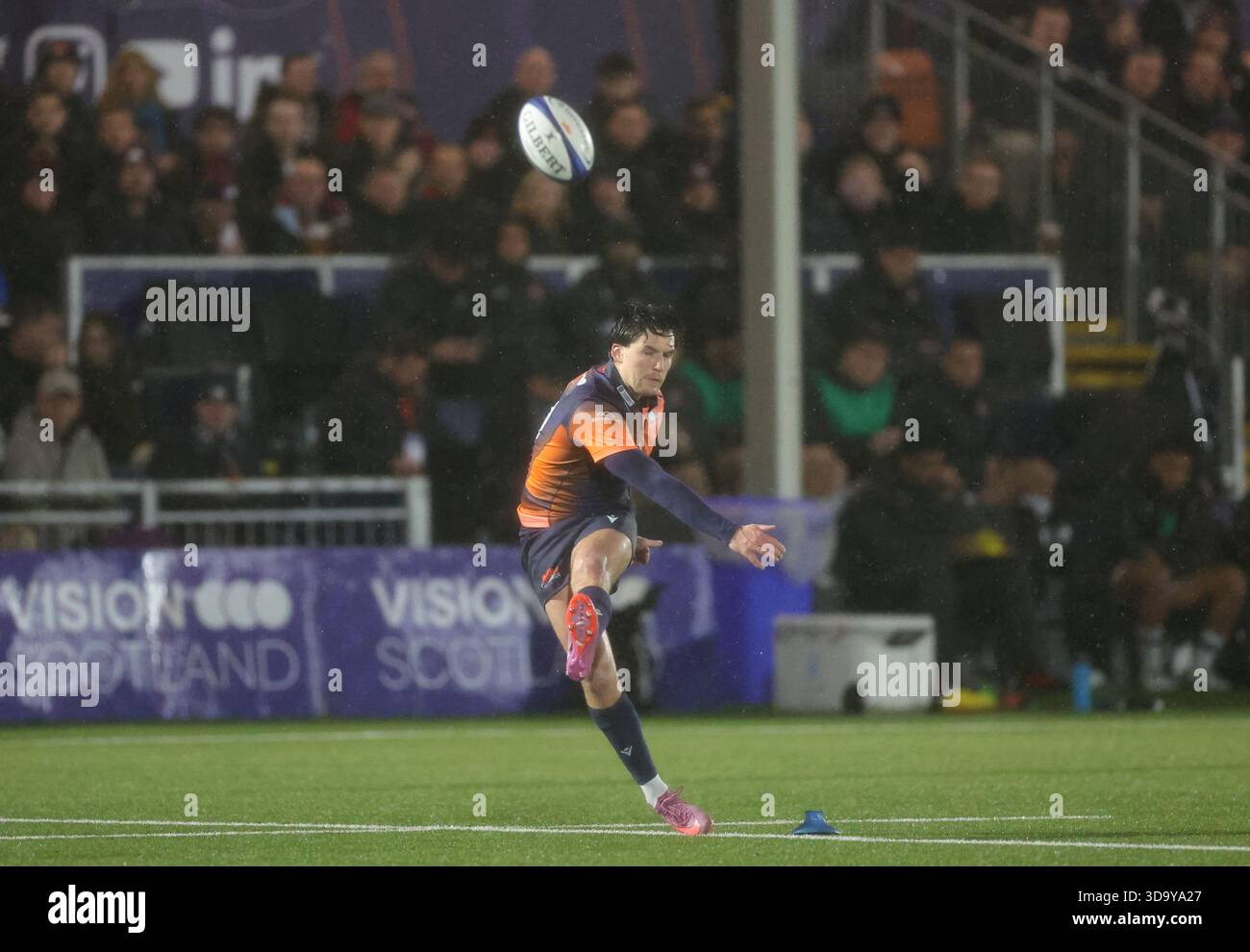 Edinburgh's Cameron Scott kicks a conversion during the Investec ...