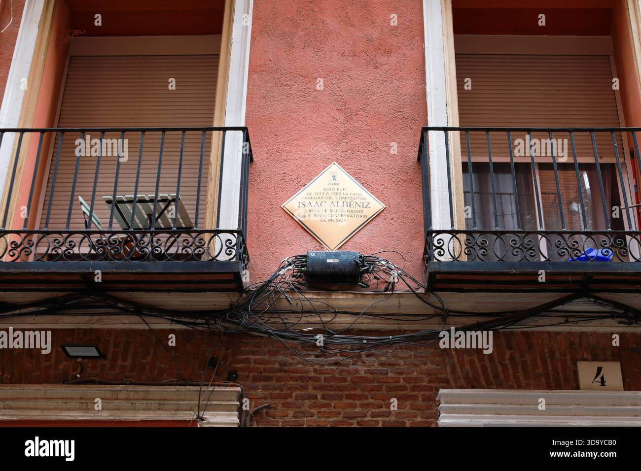 Madrid, Spain- December 3, 2025: Historical house where Isaac Albeniz ...