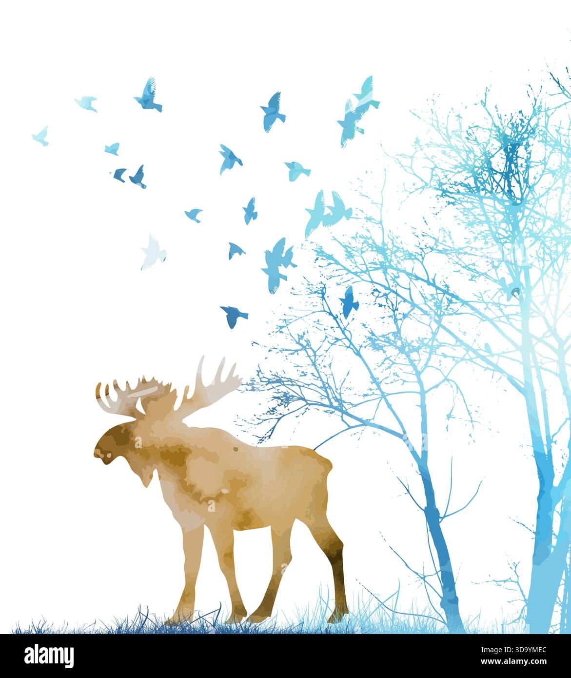 Ai forest autumn nature illustration hi-res stock photography and ...