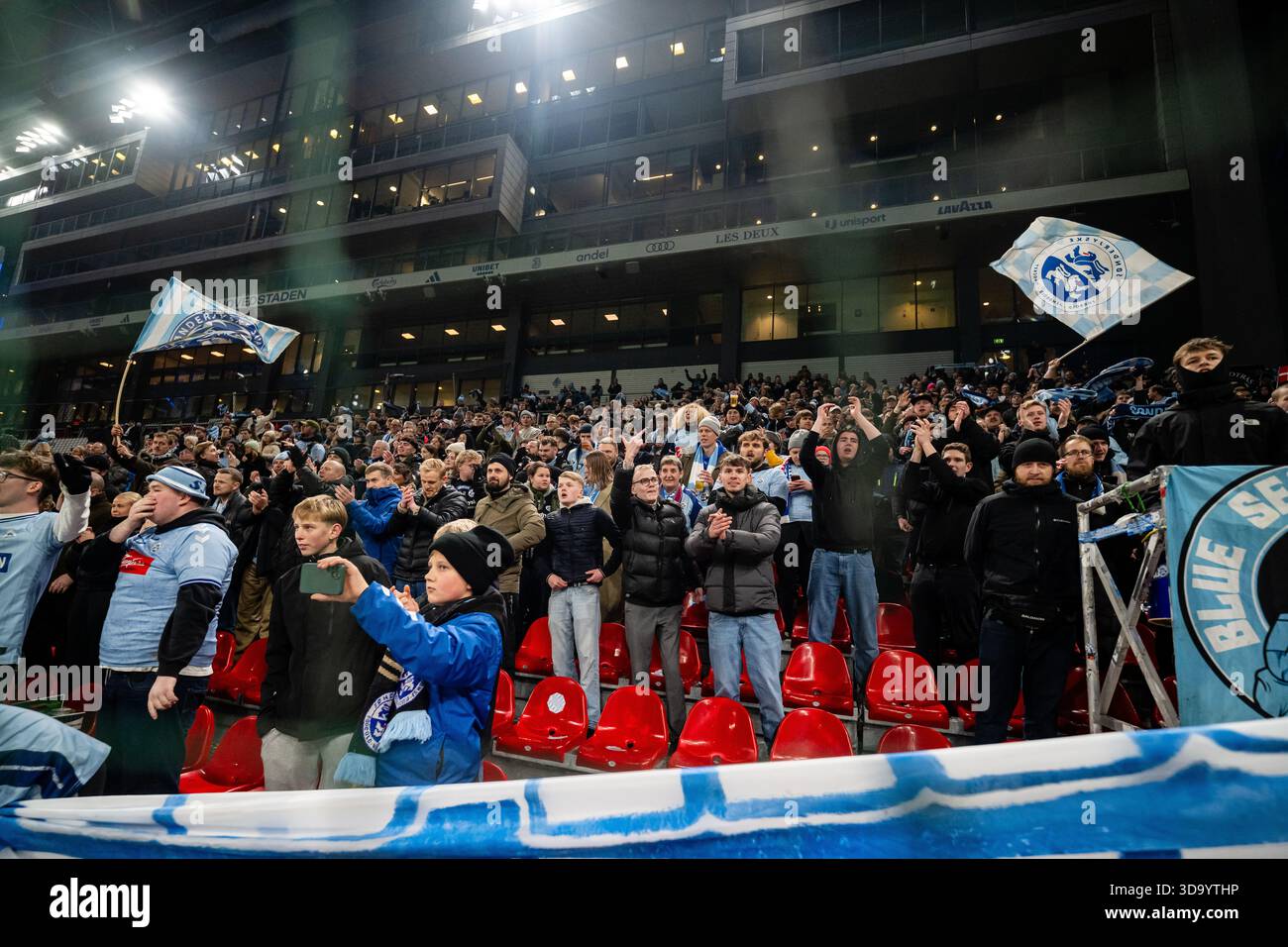 Copenhagen, Denmark, 07th, December 2025. Football fans of Soenderjyske ...